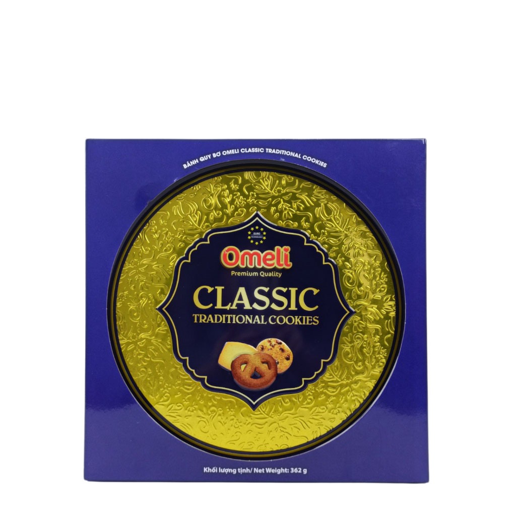 Bánh Classic Cookies Omeli, Bánh Quy Bơ Hộp Thiếc 362g | Shopee Việt Nam