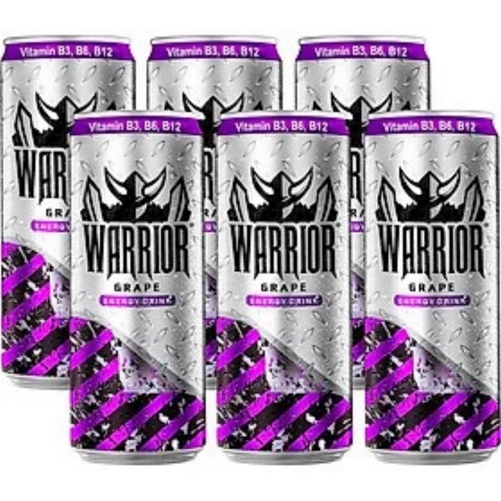 Lốc 6 Lon nước tăng lực Warrior vị Nho thơm ngon 330 ml | Shopee Việt Nam