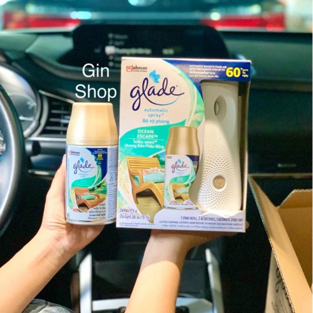 Bộ máy xịt thơm phòng tự động Glade hương Ocean Biển Phiêu Bồng 252ml/175g | Shopee Việt Nam