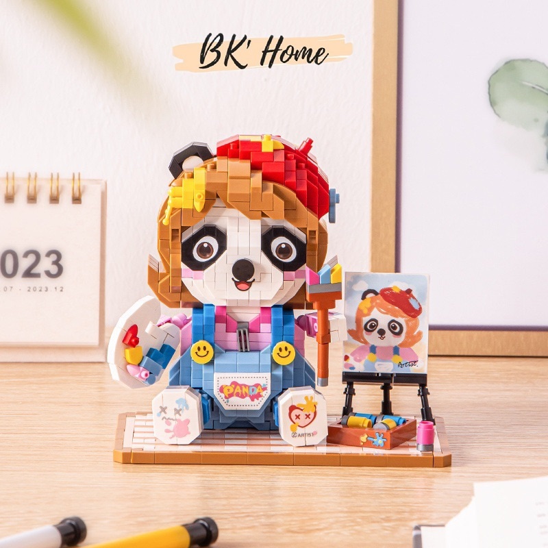 Đồ chơi lắp ráp khối xây dựng LOZ mô hình Panda painter 8119 khối gạch ...