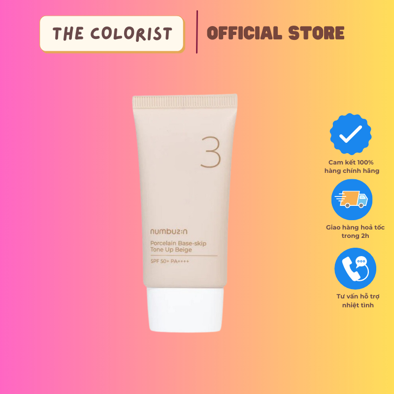 Kem Chống Nắng Nâng Tone Cho Da Nhạy Cảm Numbuzin No.3 Porcelain Base-skip Tone Up Beige 50ml ...