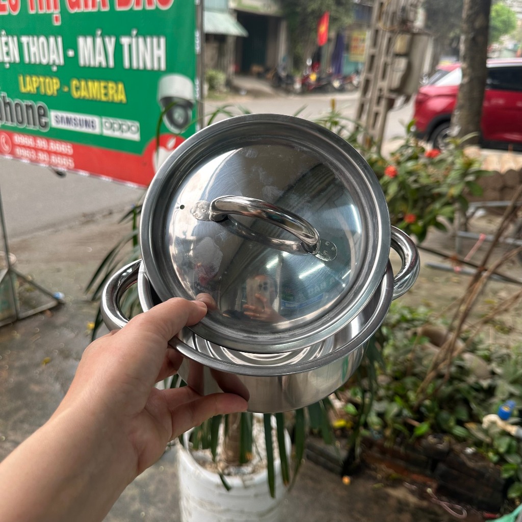 Nồi inox 18cm - Xoong inox dùng cho mọi loại bếp | Shopee Việt Nam