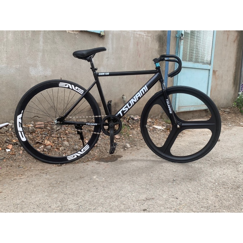 Xe Đạp Fixed Gear & Single Speed.Đen Bóng - Vành 3 Đao,Vành Sau 4 Phân ...