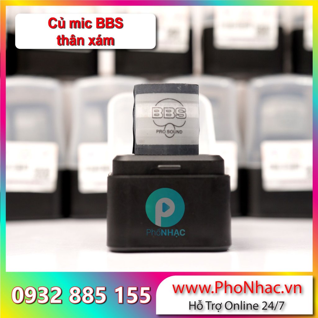 Củ mic, đầu côn mic BBS thân xám chính hãng | Phố nhạc | Shopee Việt Nam