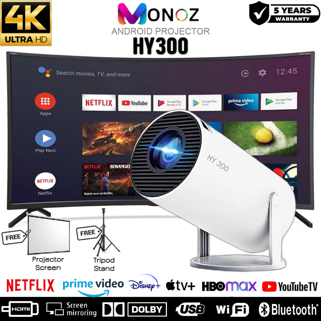 Máy chiếu mini 4K-HY300 Chính hãng MONOZ VIỆT NAM - BẢO HÀNH 5 NĂM bảo hành toàn quốc | Shopee ...
