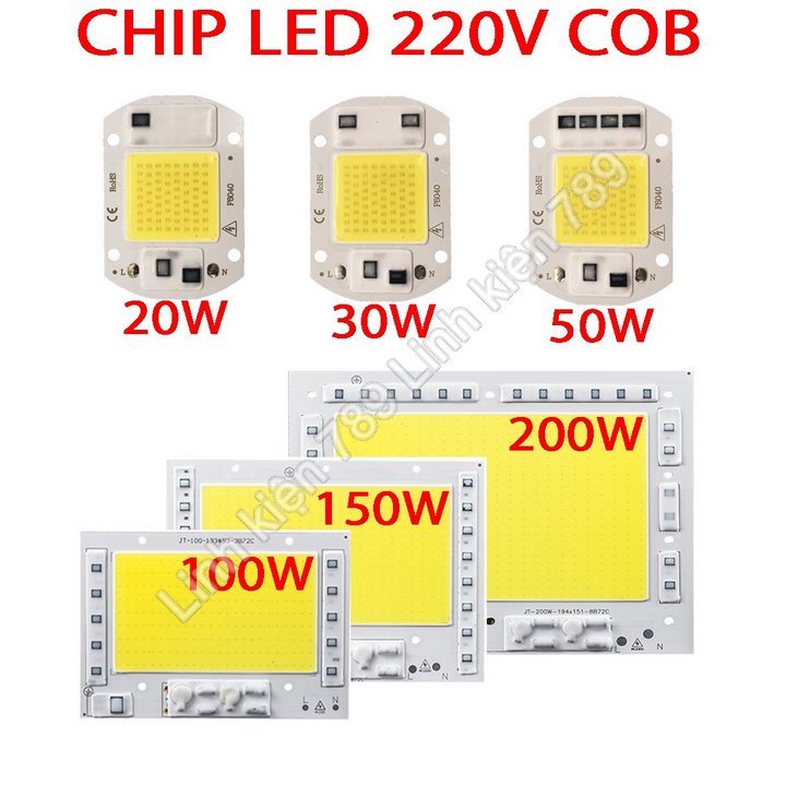 Chip LED COB 220V 20W 30W 50W Chip LED 6040 Chip LED 5054 sáng trắng | Shopee Việt Nam