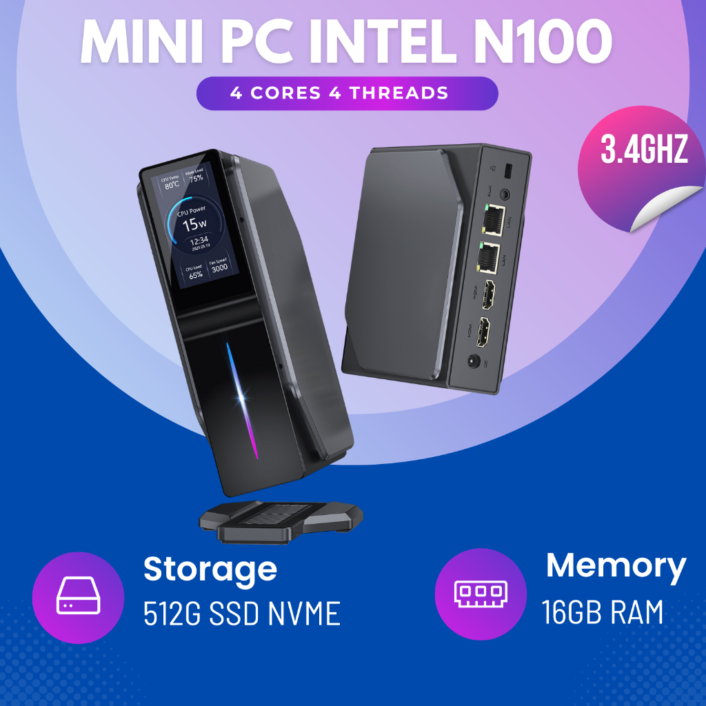 Máy tính để bàn mini Intel N100 – Máy chủ Server – Mini PC – NUC JK01 ...