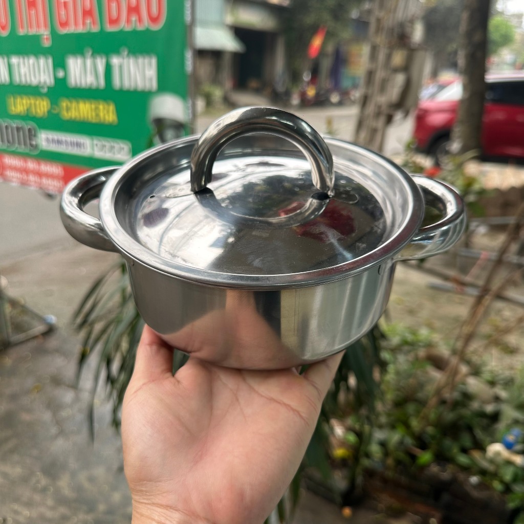 Nồi inox 18cm - Xoong inox dùng cho mọi loại bếp | Shopee Việt Nam