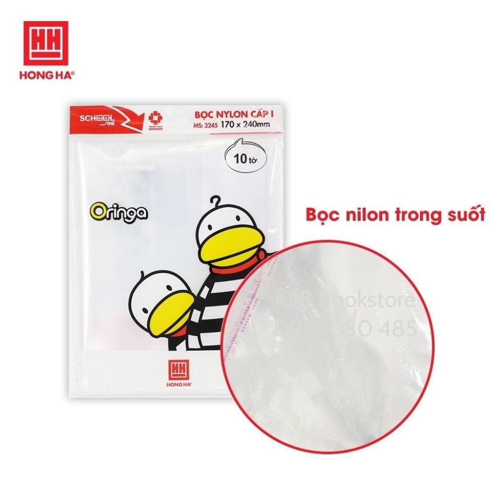 Bọc vở Nilon cấp I, II, III Hồng Hà, Túi 10 tờ, Ms 3245/ 3389/ 3269 ...