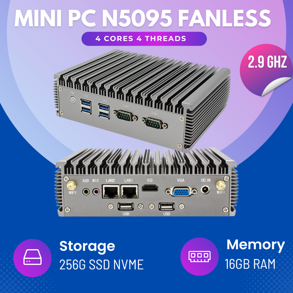 Máy tính công nghiệp – Máy chủ Server – Mini PC Fanless – Intel N5095 ...