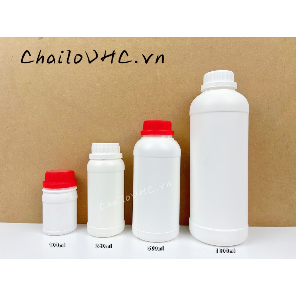 Chai Nhựa HDPE Nắp Vặn 100ml/250ml/500ml/1000ml Đựng Chế Phẩm Sinh Học/Hóa Chất/Thuốc Bảo Vệ ...