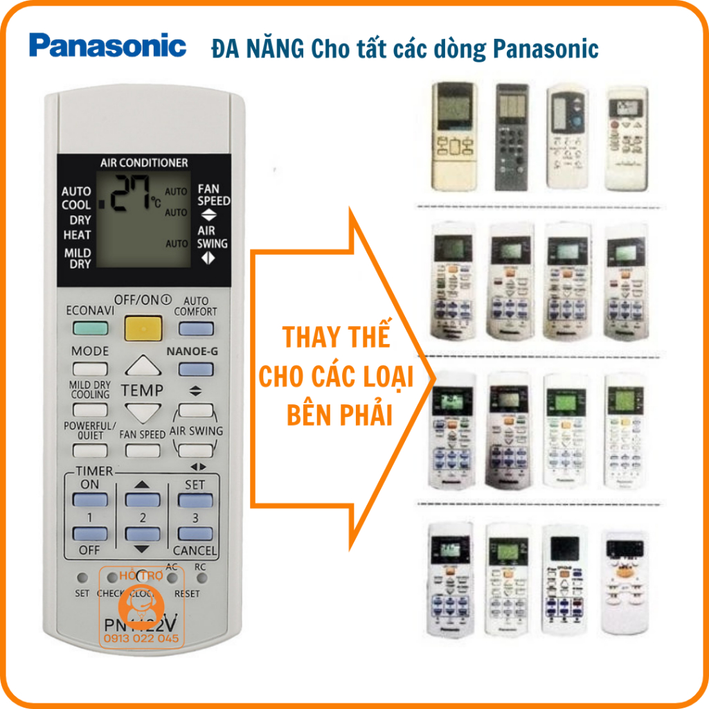 Điểu khiển điều hòa PANASONIC đa năng - Remote máy lạnh PANASONIC đa ...