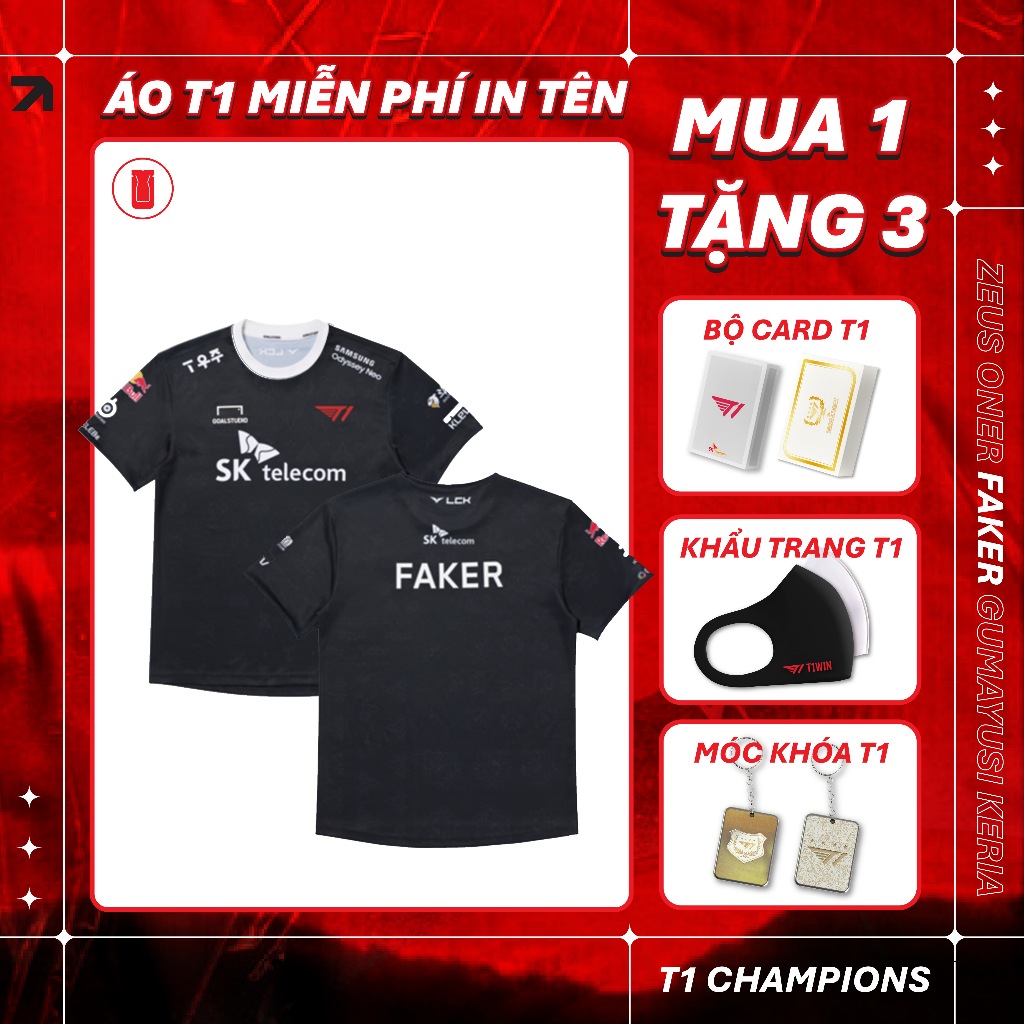 [FREE IN TÊN] Áo Thun Thi Đấu T1 LCK 2023-LCK 2024 CKTG 2023- Mẫu 4 Sao Nâng Cúp CKTG-MSI 2023 ...