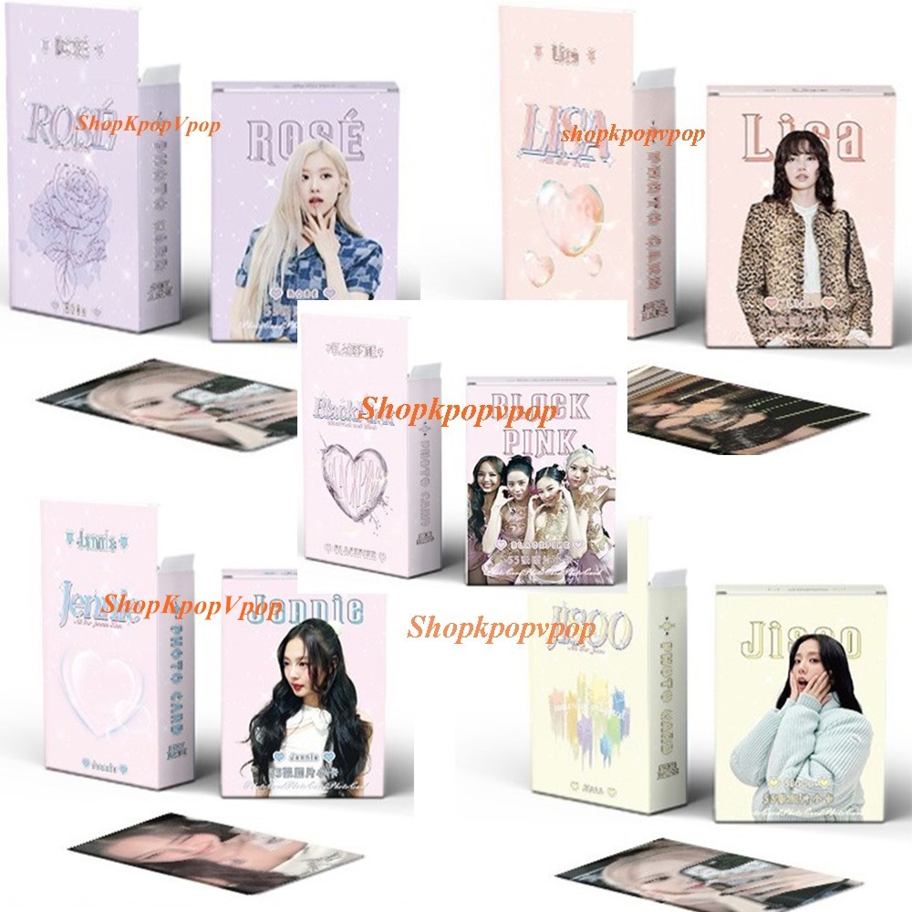 Trọn bộ 55 tấm Photo card Hologram Black.pink Rosé Lisa Jennie Jisoo Bo ...