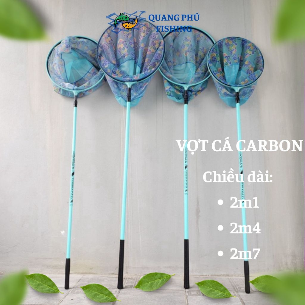 Cán vợt câu đài câu cá cacbon chắc chắn dài 2m1, 2m4, 2m7 bao gồm mặt ...