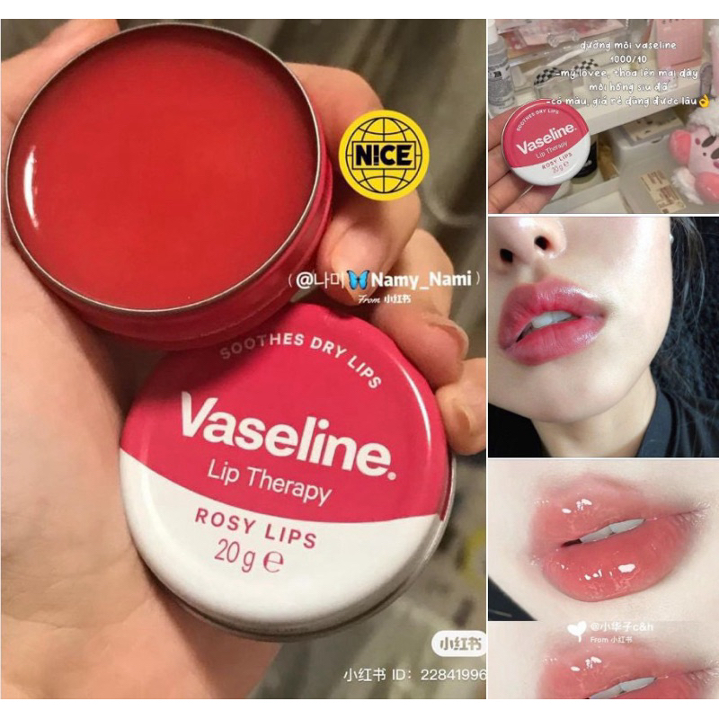 Son dưỡng môi Vaseline Rosy Lips Therapy phiên bản hộp thiếc 20g ...