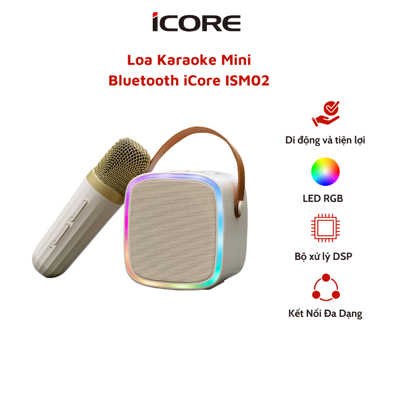 Loa karaoke mini bluetooth iCore ISM02 Kèm 1 micro - thiết kế nhỏ gọn ...