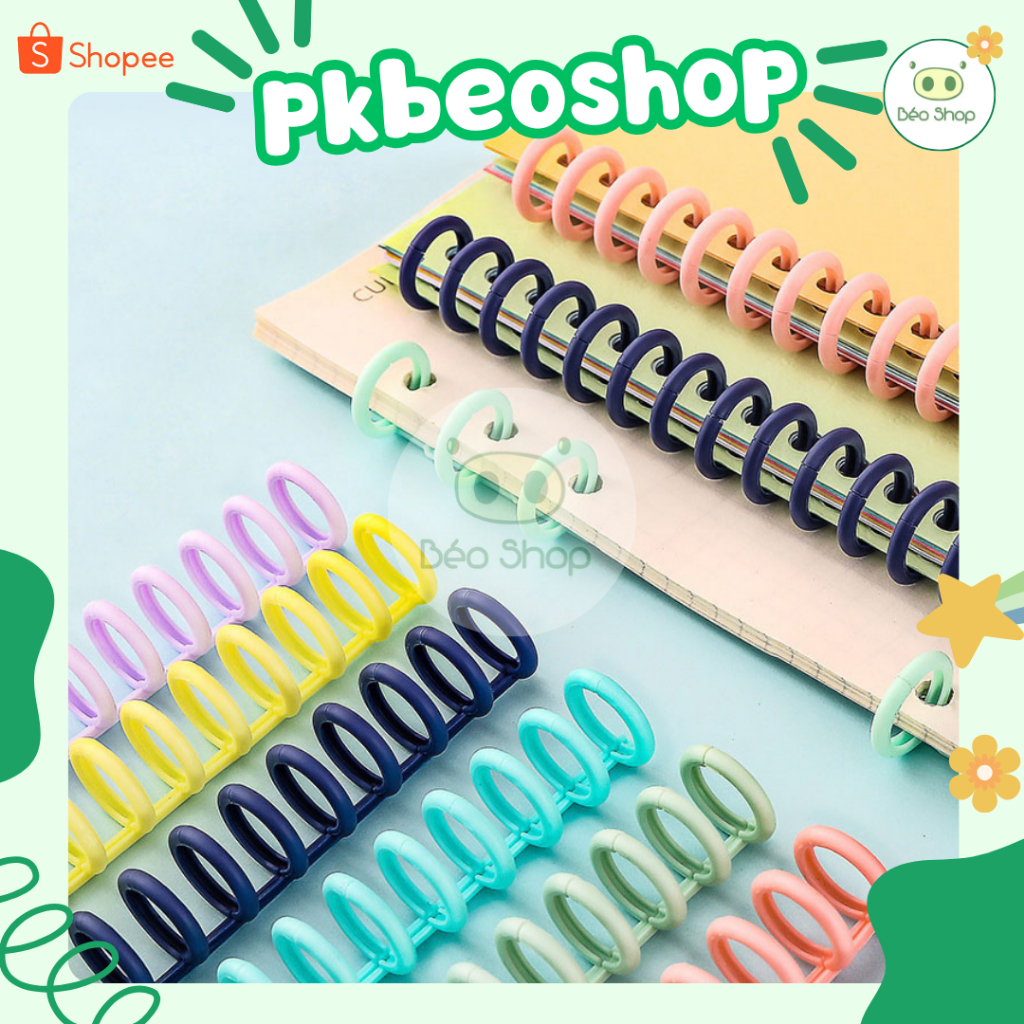 Binder thanh còng nhựa làm sổ Béo shop, kẹp tài liệu đường kính 10mm ...