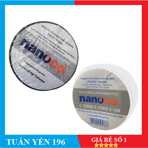 Băng keo điện. Băng keo đen thương hiệu NANOC- hàng chính hãng | Shopee Việt Nam