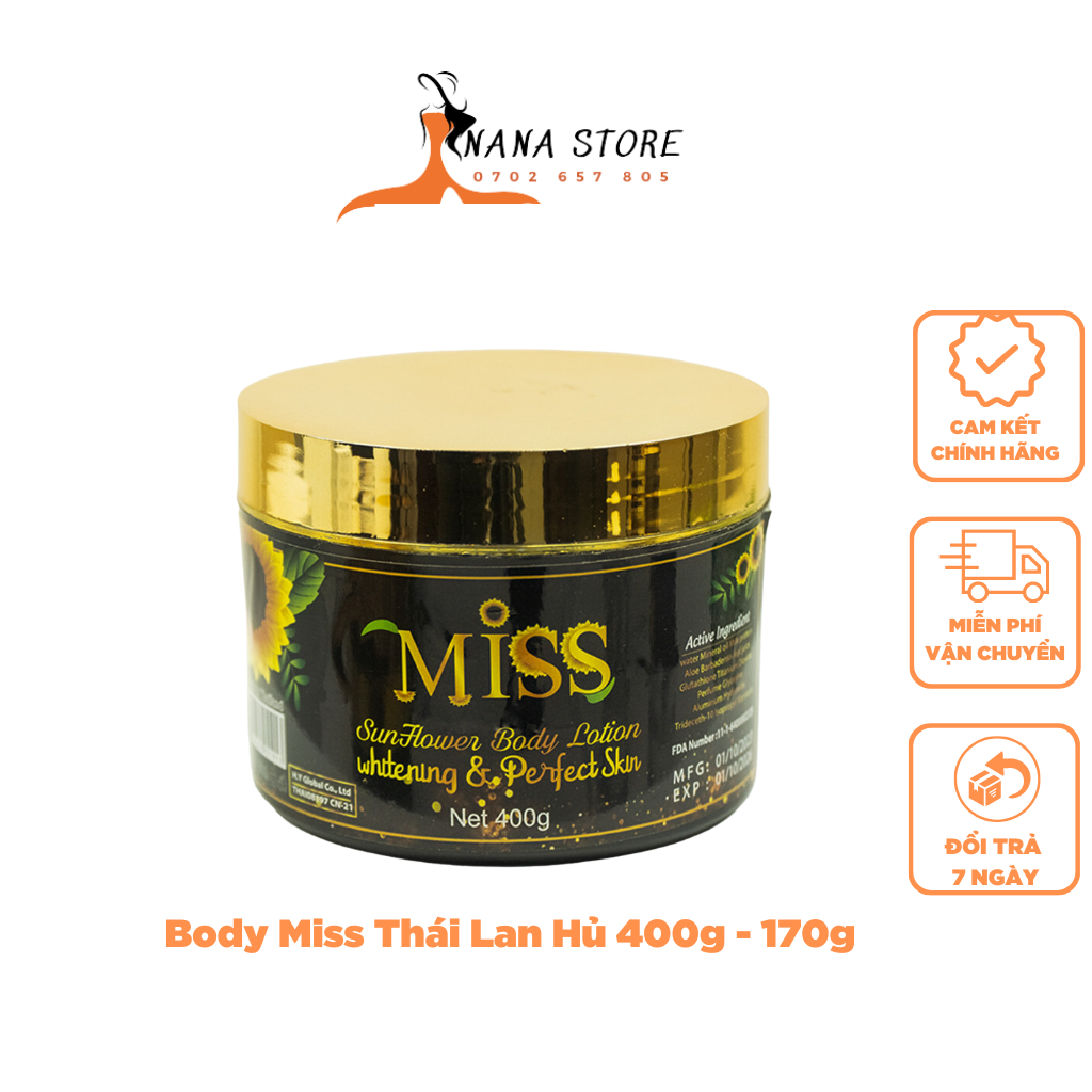 Kem Body Miss Thái Lan Dưỡng Trắng, Makeup, Chống Nắng 170g, 400g Có ...