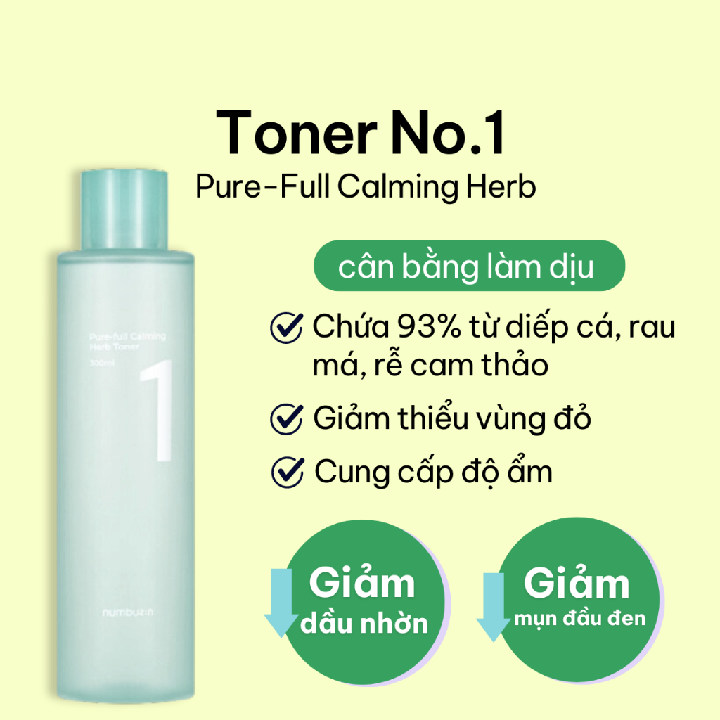 Toner NUMBUZIN No.1 Pure-Full Calming Herb Toner | Shopee Việt Nam