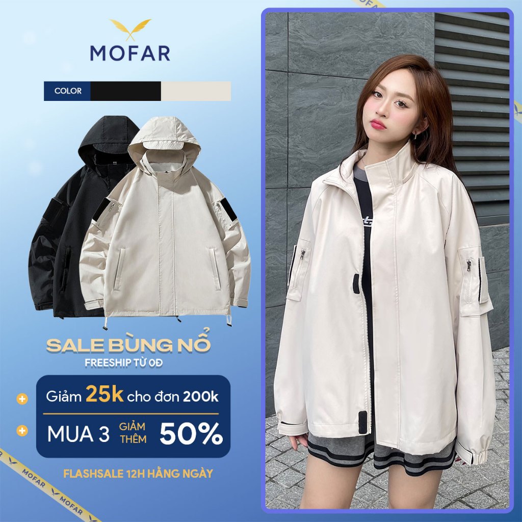 Áo khoác gió có mũ chống nước phối túi hộp MOFAR Local Brand JACKET ...
