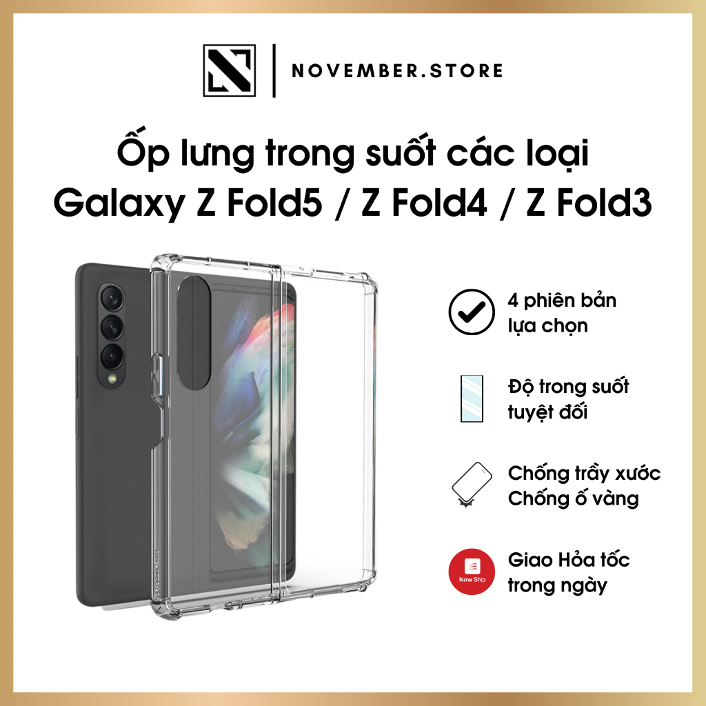 Ốp lưng cho Samsung Galaxy Z Fold 5 / Z Fold 4 / Z Fold 3 trong suốt các loại | Shopee Việt Nam