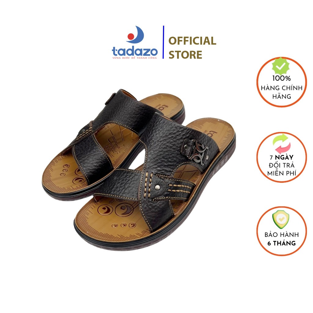 Dép da nam cao cấp đế đúc chịu nước tadazo TD1128 | Shopee Việt Nam