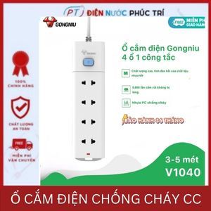 Ổ Cắm Điện Chống Cháy GONGNIU - 4 ổ 1 Công Tắc - 2500W 10A - V1040 - Chính Hãng | Shopee Việt Nam