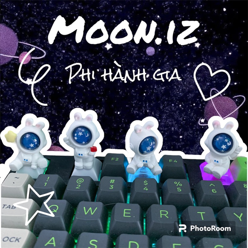 Keycap phi hành gia | Keycap xuyên led | Phụ kiện trang trí bàn phím cơ ...