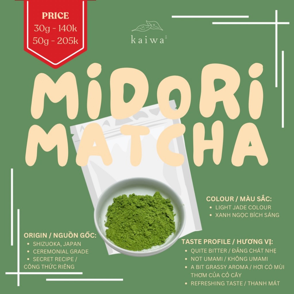 [Kaiwa Matcha Bar] Midori Matcha - Ceremonial Grade dành cho Matcha ...