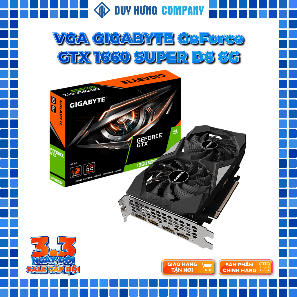 VGA GIGABYTE GeForce GTX 1660 SUPER D6 6G (GV-N166SD6-6GD) | Shopee ...