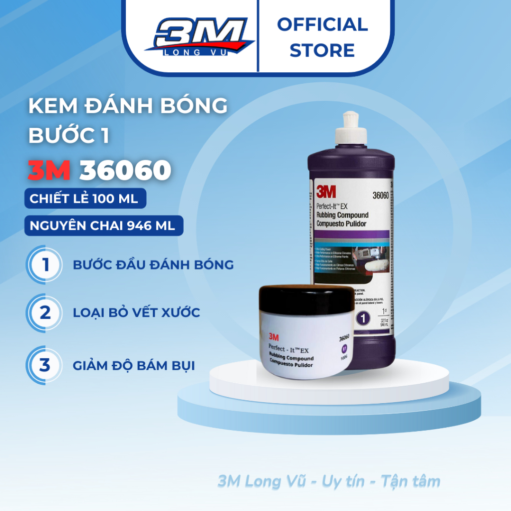 Combo Bộ dung dịch đánh bóng ô tô 3 bước 3M sáp đánh bóng Epoxy Resin cao cấp - Chiết Lẻ 100ml ...