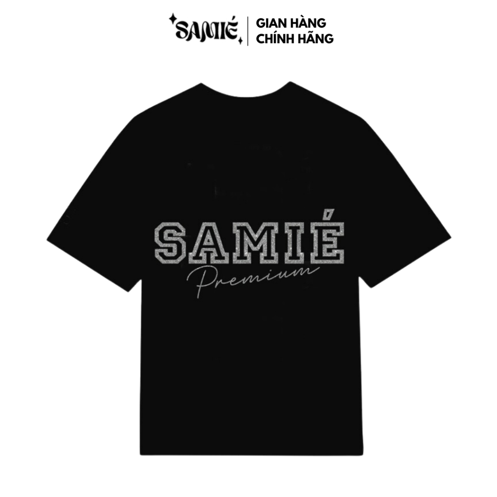 Áo thun local brand unisex form rộng in logo kim tuyến SAMIÉ PREMIUM ...