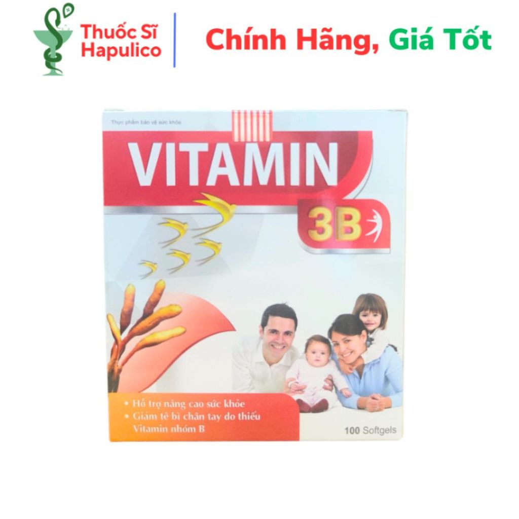 Vitamin 3B (màu trắng) Bổ sung vitamin B1, B6, B12 Hỗ trợ tăng cường sức khỏe - Hộp 100 viên ...
