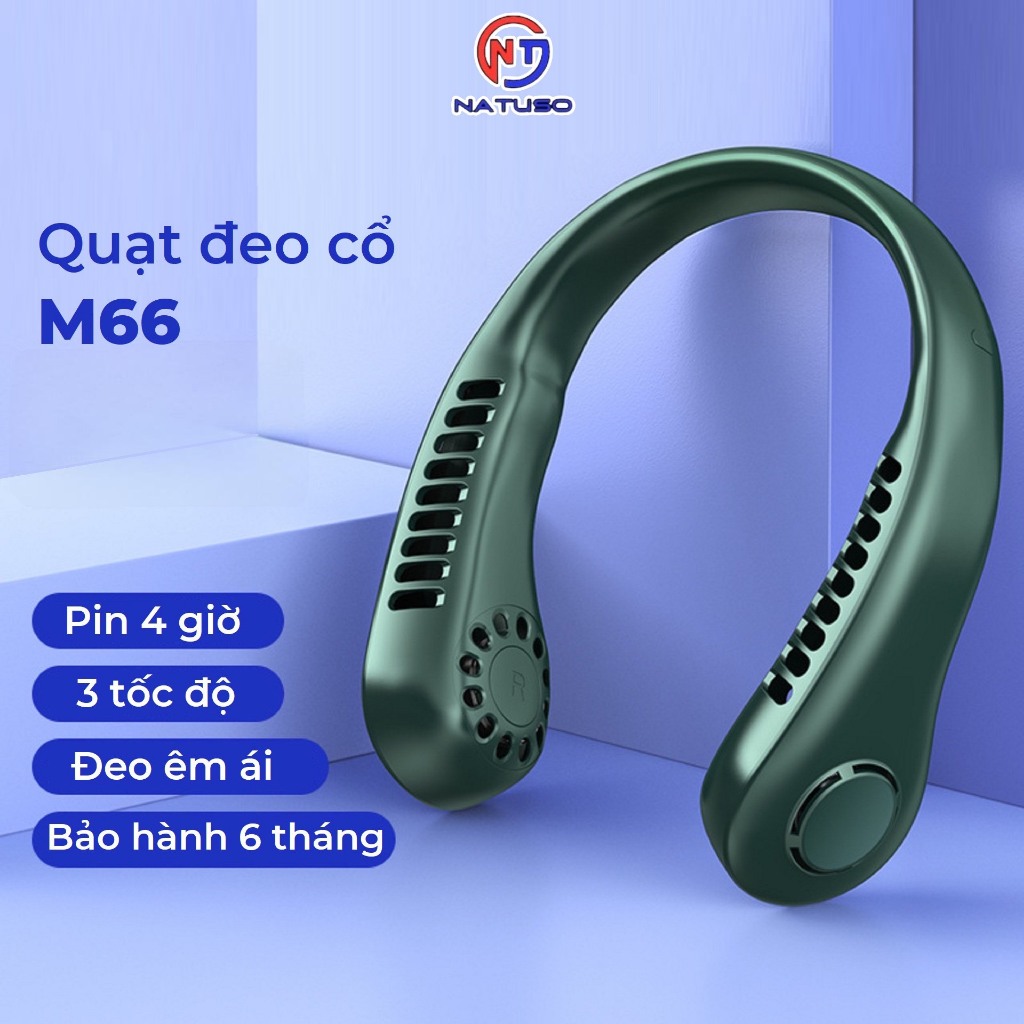 Quạt Mini Tích Điện Đeo Cổ Không Cánh Natuso M66 3 Cấp Độ, Gió Đa Chiều Chạy Êm | Shopee Việt Nam