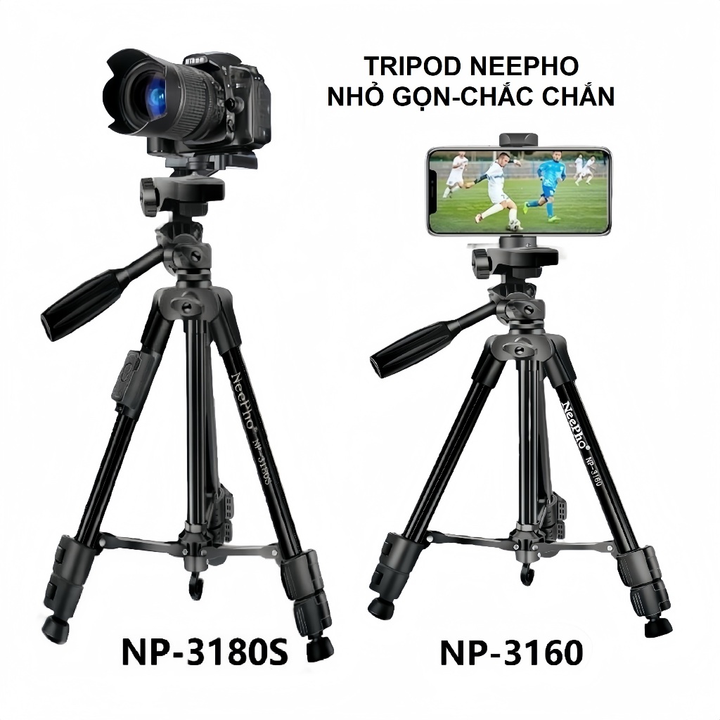 Giá đỡ Tripod NEEPHO 3180s cao 135cm và 3160 cao 75cm có remote chụp xa ...