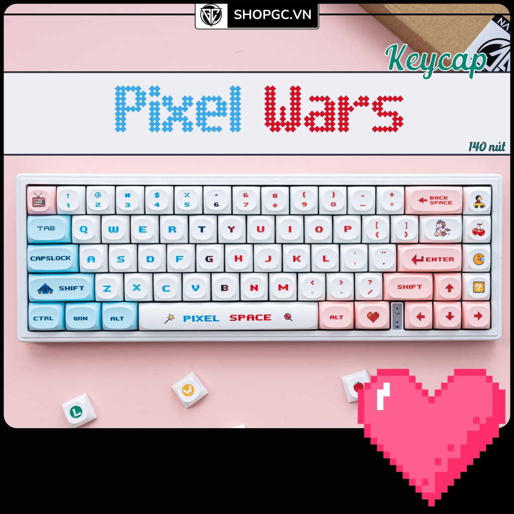 Keycap Pixel Wars | MA Pixel Wars Font Chữ Béo | Keycap nhựa PBT 125 ...