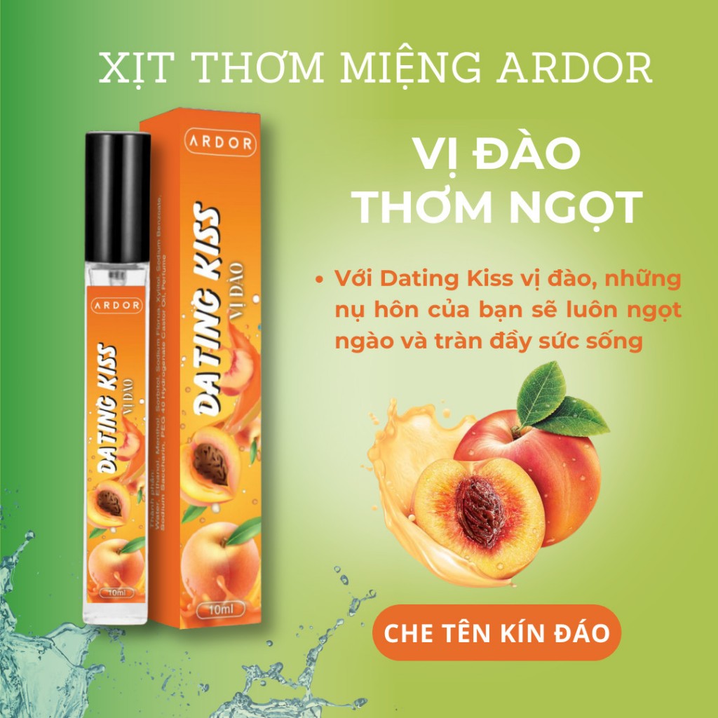 Xịt Thơm Miệng ARDOR Vị Đào Kissing Spray Sịt Miệng Nam Nữ Hương Trái ...