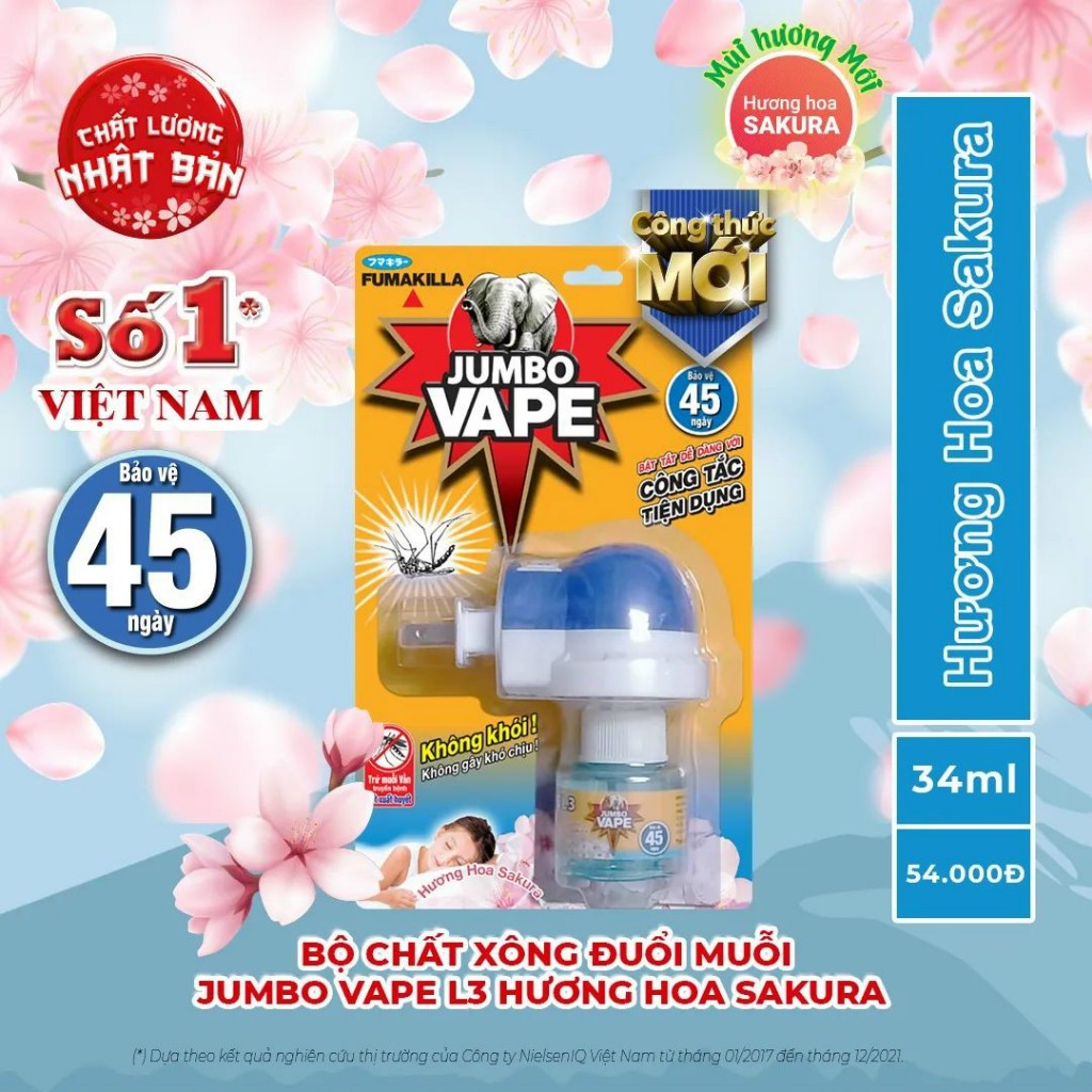 Bộ Xông Đuổi Muỗi Jumbo Vape Hương Hoa Sakura | Shopee Việt Nam