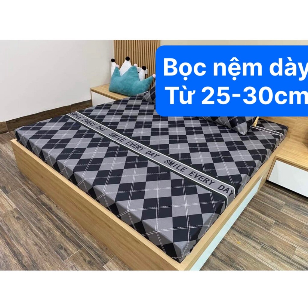 Drap ga trải giường bọc đệm chân cao từ 25-30cm ,1m2/1m4/1m5/1m6/1m8 chưa có vỏ gối | Shopee ...