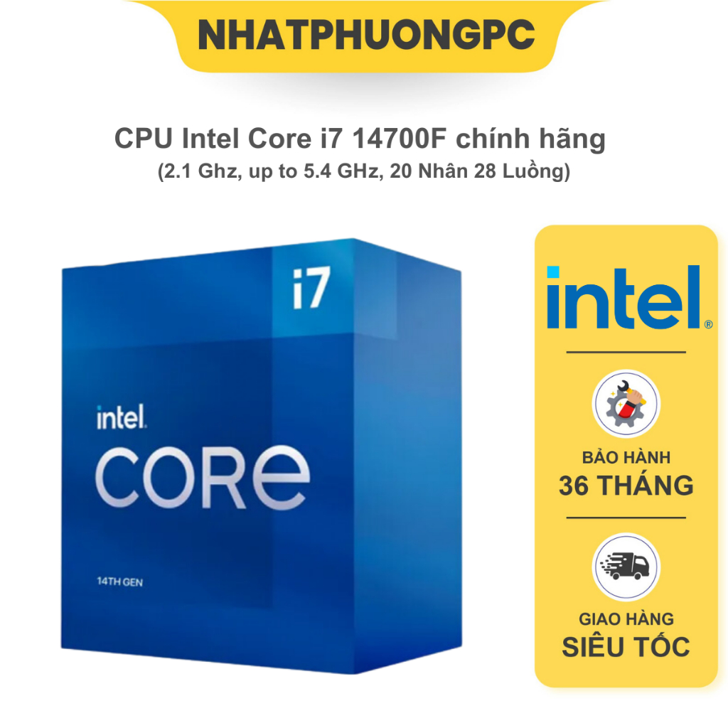 CPU Intel Core i7 14700F (Socket 1700, 33MB Cache) - New Box Chính hãng | Shopee Việt Nam