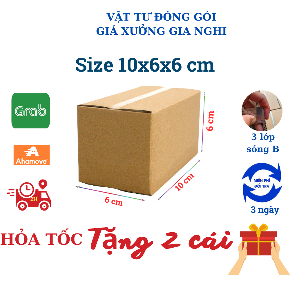 Combo 50 hộp carton đóng hàng, gói hàng 10x6x6 cm giá gốc tận xưởng ...