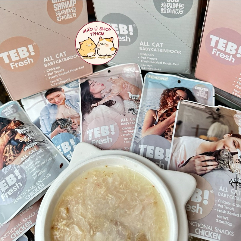 PATE TEB FRESH - PATE SỐT NỀN THỊT GÀ CAO CẤP CHO MÈO | Shopee Việt Nam