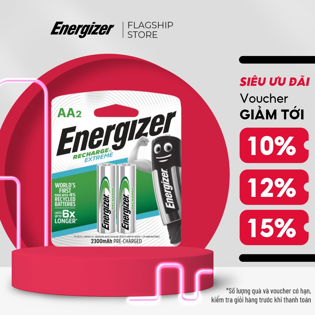 Pin Sạc AA Energizer 2300mAh - Vỉ 2 Viên | Shopee Việt Nam