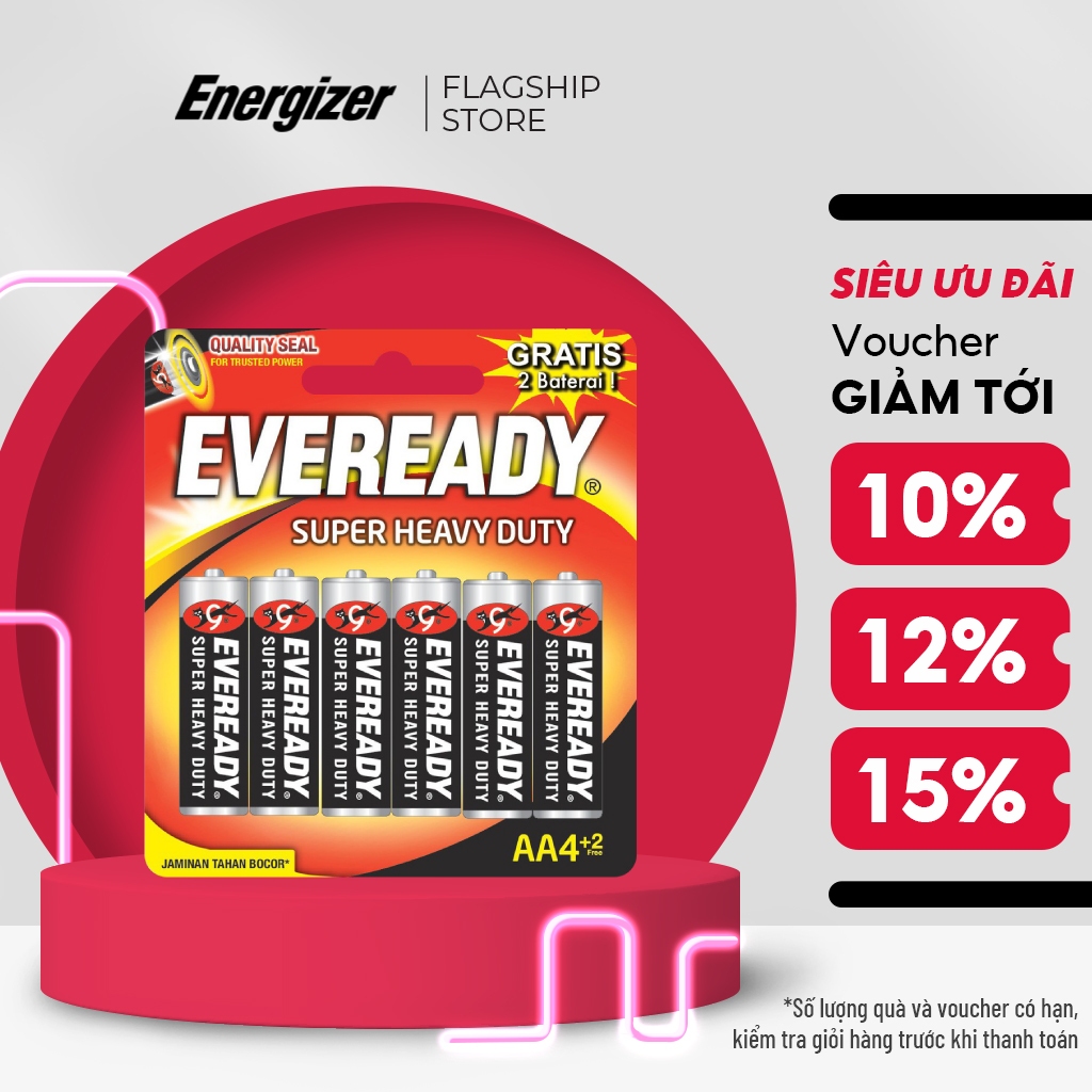 PIN EVEREADY SUPER H.DUTY 1215 BP4+2 AA | Shopee Việt Nam