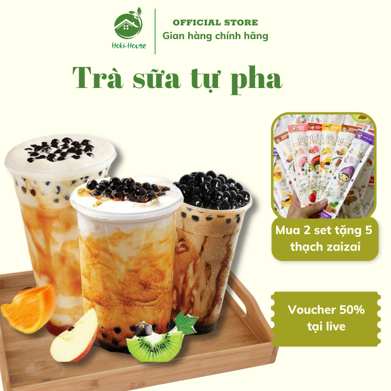Set trà sữa trân châu đường đen Hoki House nguyên liệu tà sữa tự pha | Shopee Việt Nam
