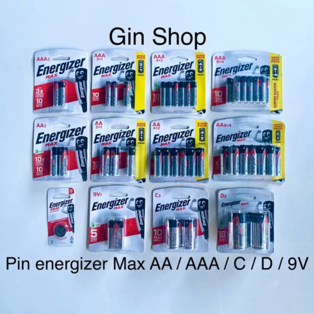 Pin Energizer AA , AAA , AAAA , C , D , 9V Alkaline Siêu Bền - Hàng ...