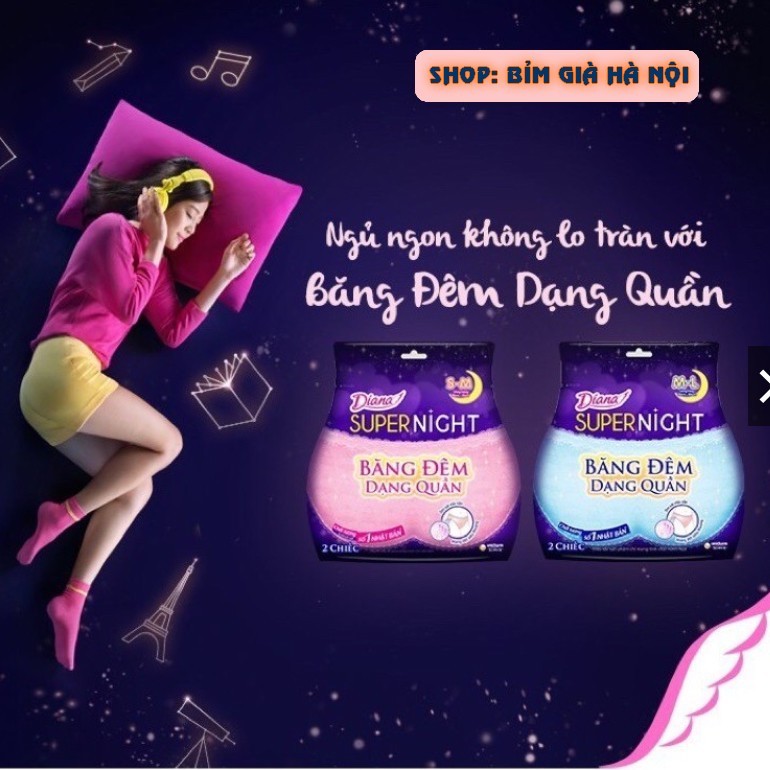 Combo 2 - 3 gói: Bvs quần Diana Sensi - ban đêm size M-L (2 miếng/gói ...