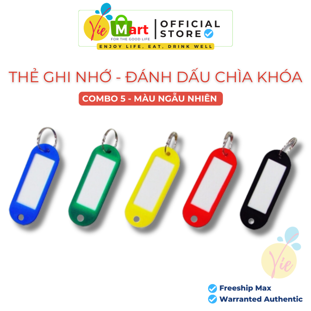 [COMBO 5] Móc khóa thẻ ghi chú hành lý, đánh dấu chìa khóa, thẻ tên ...